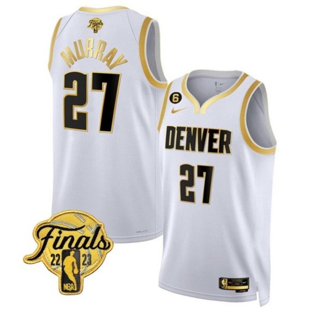 Men's Denver Nuggets #27 Jamal Murray White 2023 Fina… - Gem